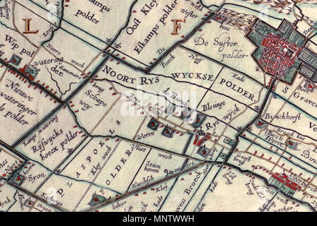 Rijswijk Netherlands - Map by Colom 1647 Stock Photo - Alamy