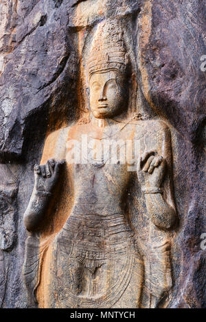 Buduruwagala temple with well preserved carvings on the wall in ...