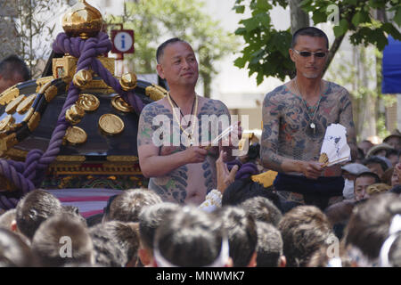 Japan, Tokyo, Tattooed Yakuza at Shrine Festival Stock Photo - Alamy