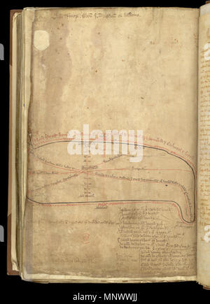 Map of Britain (c.1250) Matthew Paris, Historia Anglorum, f. 5v Stock ...