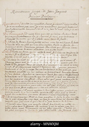 Rousseau juge de Jean-Jacques manuscript Stock Photo - Alamy