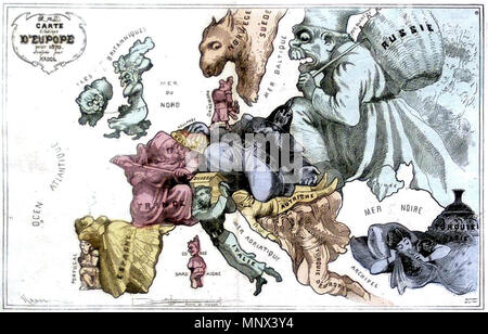 A French satirical cartoon map of Europe in 1870 Stock Photo - Alamy