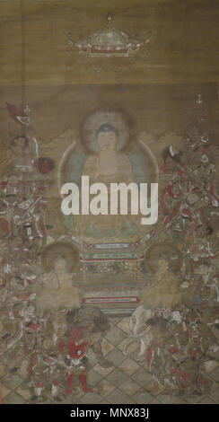 The Shaka Triad with Sixteen Deities of the Mahaprajnparamita Sutra is ...