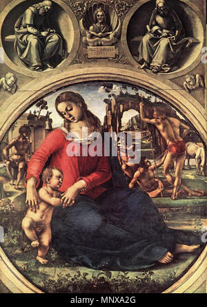 Signorelli, tondo della madonna col bambino 01 Stock Photo - Alamy