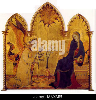 The Annunciation and Two Saints', (detail), 1333 Artist: Simone Martini. Simone Martini was an ...