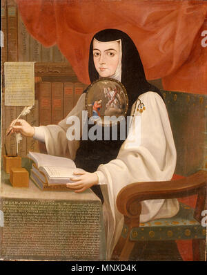 SOR JUANA INES DE LA CRUZ /n(1651-1695). Mexican nun and poet. Oil on ...
