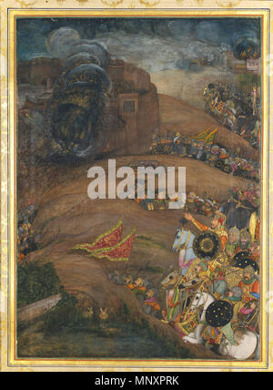 . Illustrations from the 1636 Padshahnama of Shah Jahan showing Moghul ...