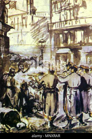 The Barricade (Civil War) 1871; Paris, France by Edouard Manet Stock ...