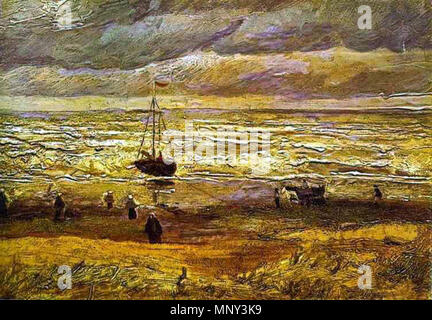 Vincent van Gogh, Beach with Figures and Sea with Ship Stock Photo - Alamy