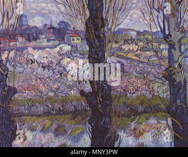 View of Arles, Flowering Orchards . English: Orchard in Bloom with ...