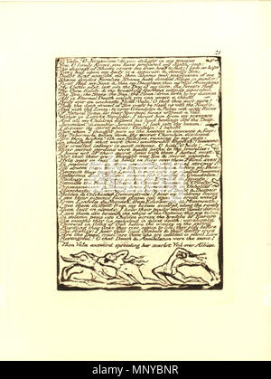 William Blake - Jerusalem, Plate 33, ''Turning his back to the Divine ...