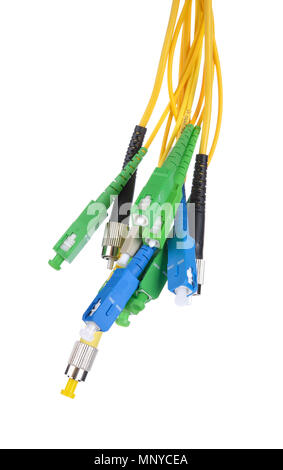 Fiber optic cables isolated on white background Stock Photo - Alamy