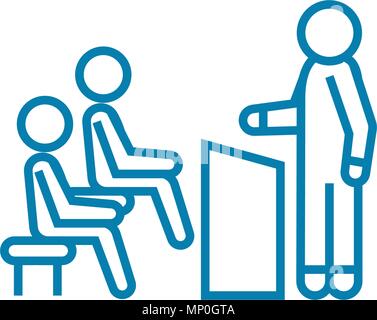 Conference participants linear icon concept. Conference participants ...