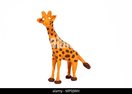 Plasticine artwork Handmade giraffe. Abstract isolated photo Stock ...