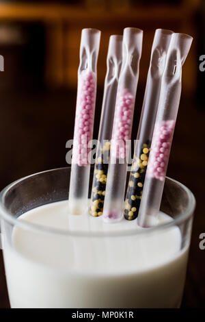 Milk Straw with Flavor Beads Encourage Milk Drinking for Children. Food ...