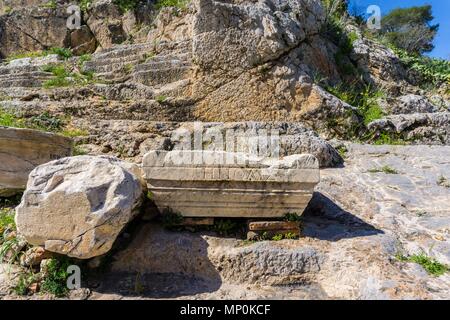 Eleusina epigraph in the archaeological site of Eleusis. Eleusina was ...