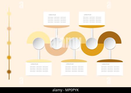 Modern infographic labels as wavy waves in shadows of red color with ...