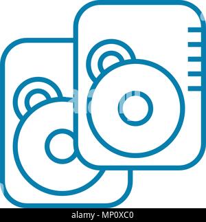 Data storage devices linear icon. Thin line illustration. Usb flash ...