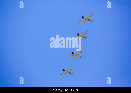 Japanese Zero formation flying at the Central Texas Airshow Stock Photo ...