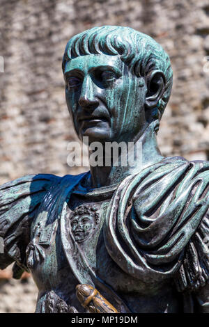 Bronze statue of the emperor Trajan, AD 98-117, Imperator Caesar Nerva ...