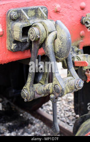 Old hook used in the railways. Towing hook for a train or wagon. Season ...