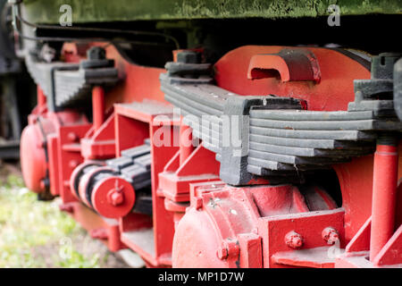 Steam locomotive, leaf spring, detail, b/w, locomotive, locomotive ...