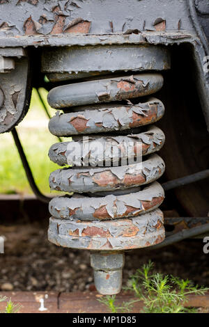 Old suspension of locomotives and wagons. Wheel suspension used in old ...