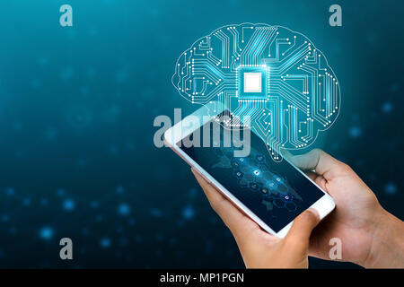 Digital Mind series. Background design of silhouette of human face and ...