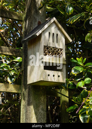 bug insect hotel wildlife garden bench seat RHS Malvern spring Stock ...