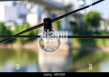 string lights on the riverfront Stock Photo - Alamy
