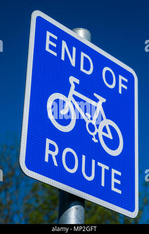 End of cycle route sign, Watford, Hertfordshire, England, U.K Stock ...