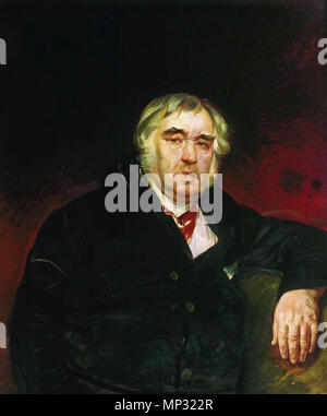 Portrait of the fabulist Ivan A. Krylov (1769-1844). Museum: State ...
