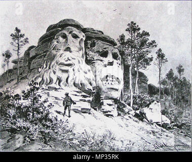 Liebscher, Karel - kamenne hlavy u Zeliz Stock Photo - Alamy