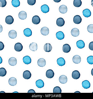 Seamless Polka Dots Background. Watercolor Circles Repeat. White Kid ...