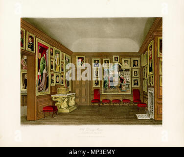 This painting, from Pyne's Royal Residences series, shows the Ante Room ...