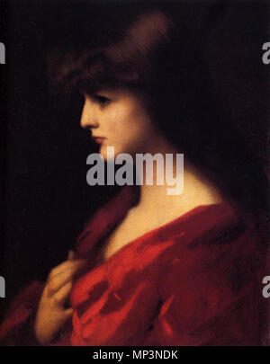 Jean-Jacques Henner's 1890 painting 'La Petite Bergère' depicts a young ...