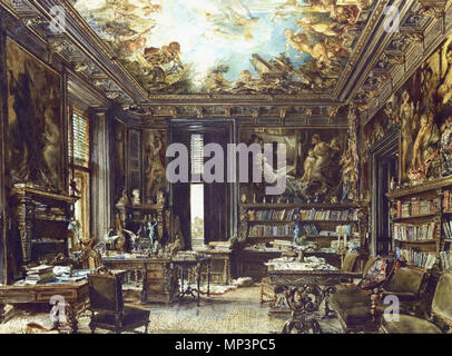 The office and library of the Austrian industrialist Nikolaus Dumba in ...
