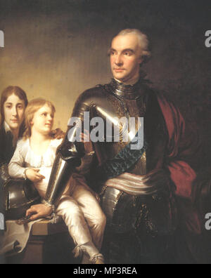 The portrait of Stanislaw Szczesny Potocki with his sons Stanislaw and ...