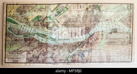 Old map of Buda, Pest and the Danube, 1833 Stock Photo - Alamy