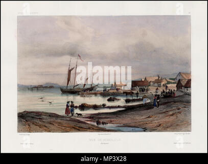 . English: 'Vue de Honolulu. lles Sandwich'. This scene depicts ...