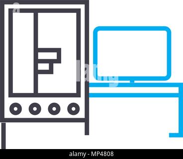 Server room linear icon concept. Server room line vector sign, symbol ...