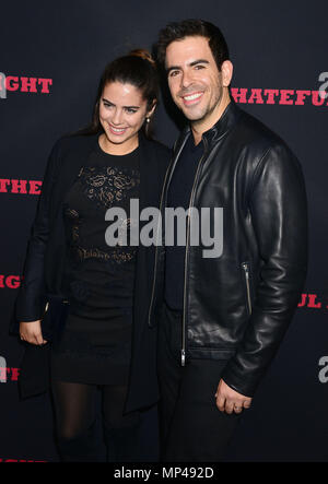 Eli Roth and his wife Lorenza Izzo arrive at Los Angeles International ...