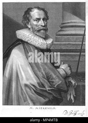 Engraving of the portrait of Michiel Jansz Mierevelt, created by Willem ...