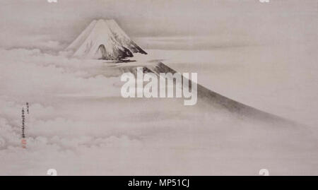 Mount Fuji in the Clouds by Kimura Tangen Stock Photo - Alamy