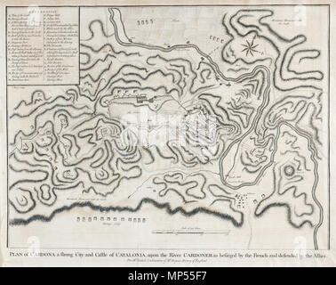 Mapa del setge de Cardona Stock Photo - Alamy
