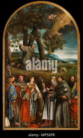 Saint Francis receives the stigmata 1545 by Francesco Beccaruzzi Stock ...