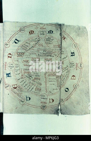 World map intermediate between T-O and mappa mundi Stock Photo - Alamy