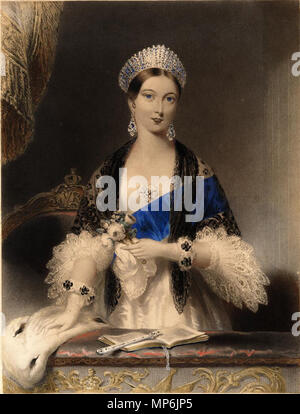 . Queen Victoria at Drury Lane theatre; Engraving from The Magazine of ...