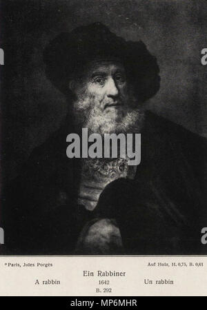Old Rabbi 1642 by Rembrandt Stock Photo - Alamy