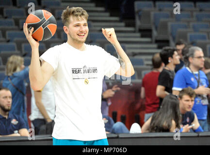 Belehrad, Srbsko. 17th May, 2018. Slovenian Real Madrid´s Luka Doncic ...
